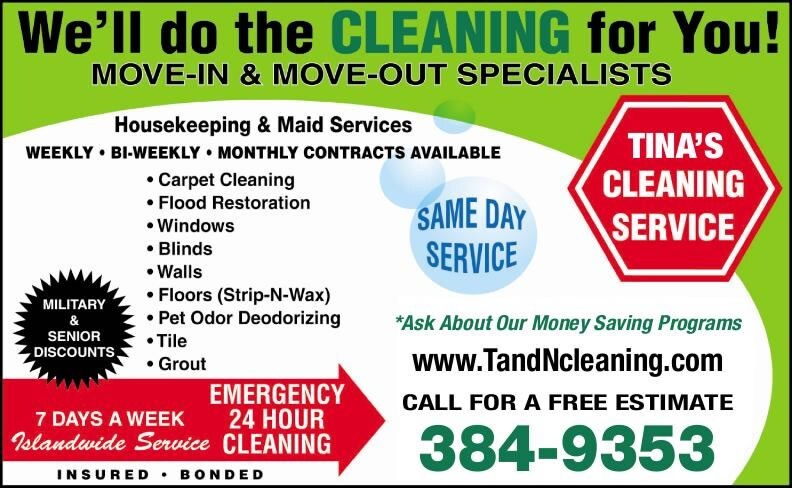 Tina's Cleaning Service - Cleaning & Environmental Services ...